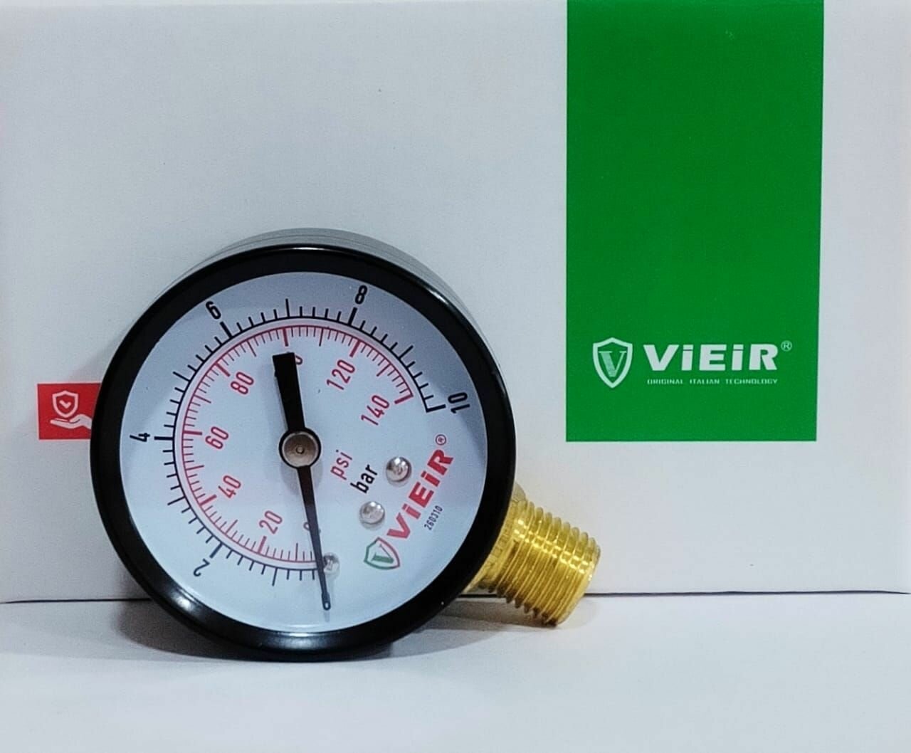 Манометр радиальный с нижним подключением VIEIR YLA10 1/4, 10 бар, 50 мм