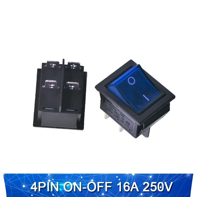 Переключатель Stlxy KCD4 пластиковый красный 16/30А 4Pin ON-OFF, 1 Pcs