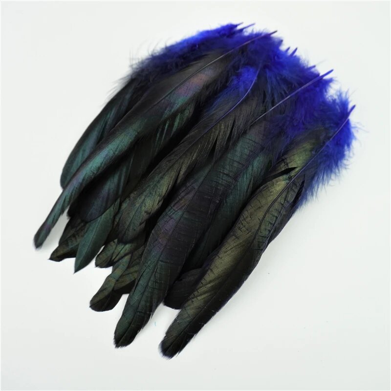 50 шт. окрашенные перья петуха FlyReal 15-20 см Темно-синий, Royal blue