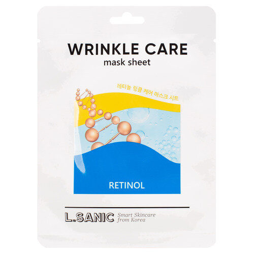 L SANIC Retinol wrinkle care mask sheet Омолаживающая тканевая маска с ретинолом 25 мл