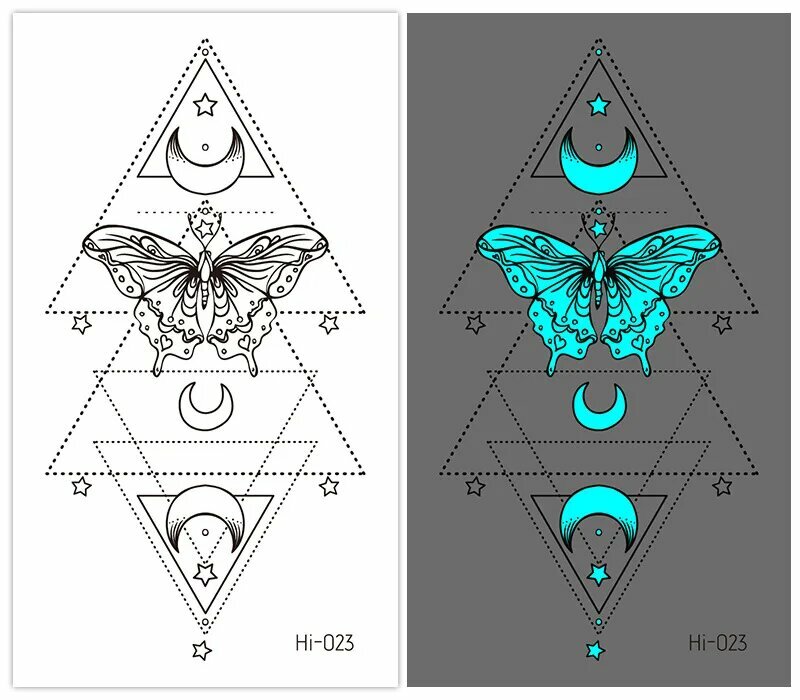Светящиеся тату-наклейки Butterfly 1 шт Hi-023