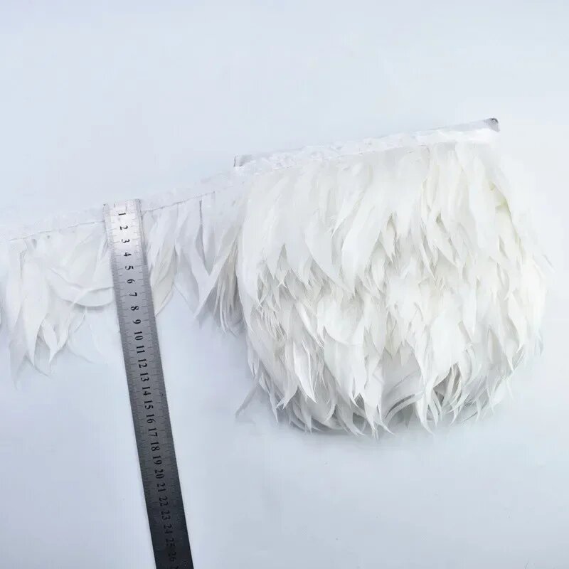 Отделка из гусиных перьев Xywae Белый, 10 Meters, White