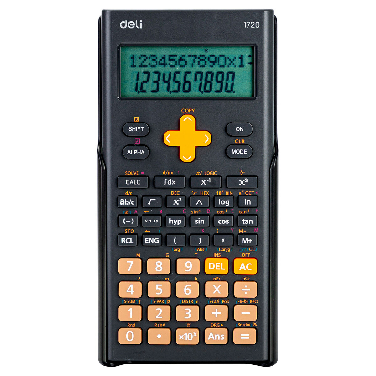 Deli Калькулятор научный E1720-KC53 черный компактный лабораторный прибор для обучения