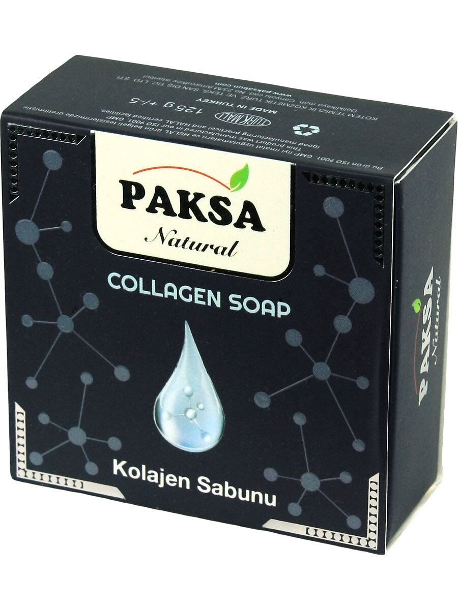 Мыло Paksa, коллаген, турецкое, натуральное, для глубокого очищения, питания, увлажнения кожи