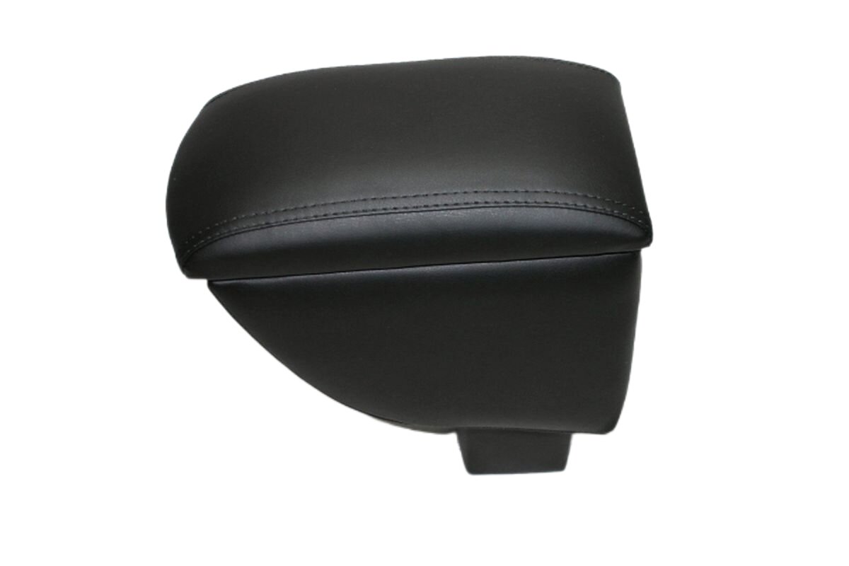 Подлокотник Kia RIO 3/Кия Рио 3 (2011-2017) ПРЕМИУМ исполнение, черная Эко-кожа, черная строчка