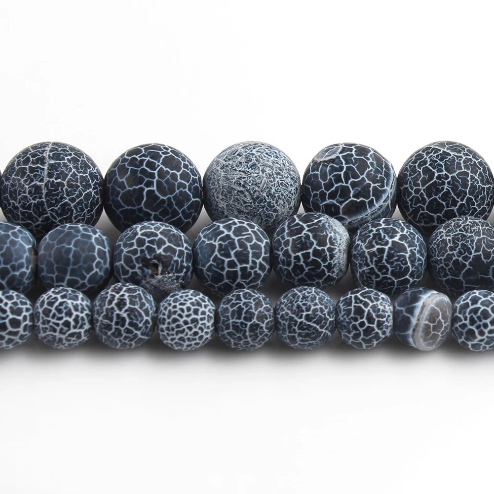 Куою Бусины из камня Агат для создания украшений Темно-синий, 6mm 59-61pcs, Gray