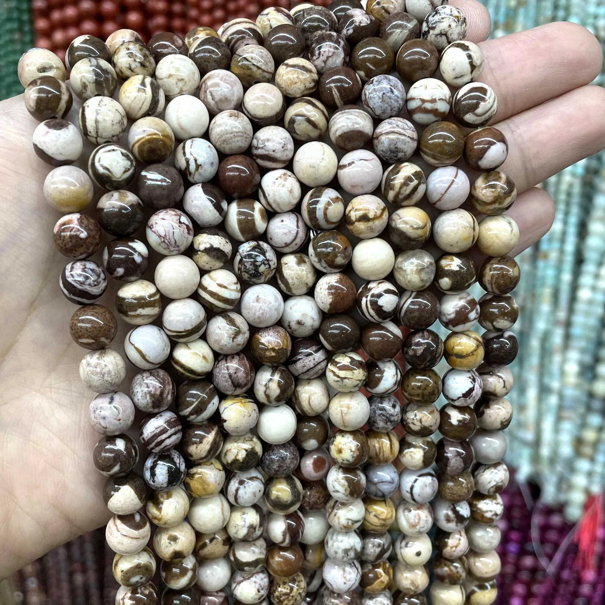 Бусины из натуральных камней SYSRXLR 4mm 90pcs beads, Australia Zebra