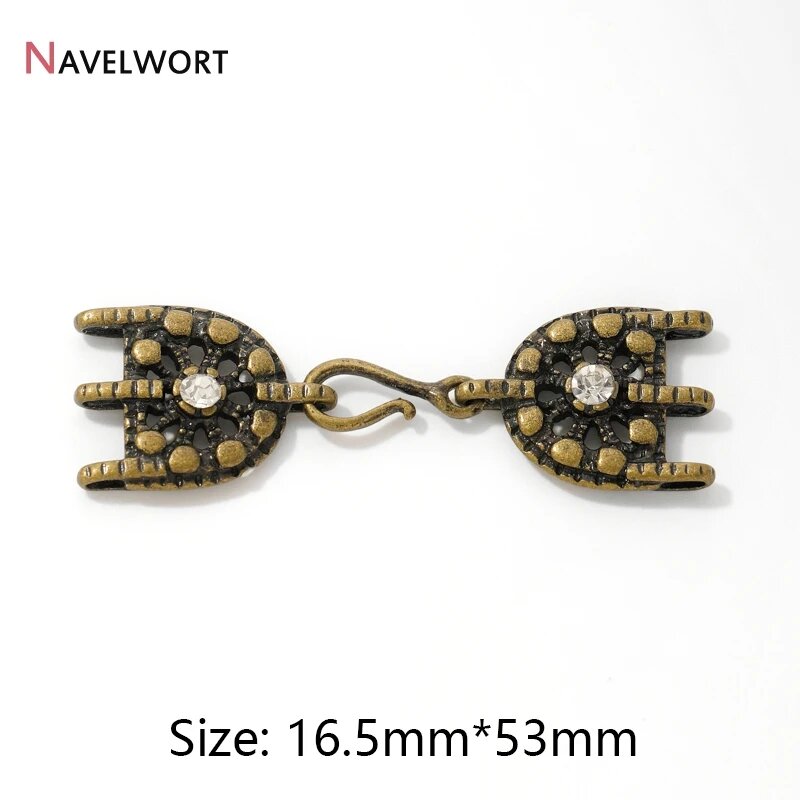 Соединительные застежки NAVELWORT, бронзовые, 2 шт, 16.5mm*53mm