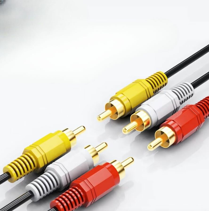 Видеокабель 3 RCA - 3 RCA(тюльпаны) композитный 1.5 м черный