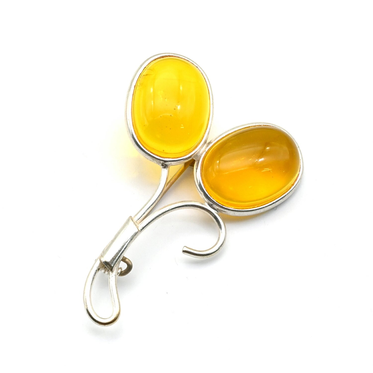 Брошь, янтарь