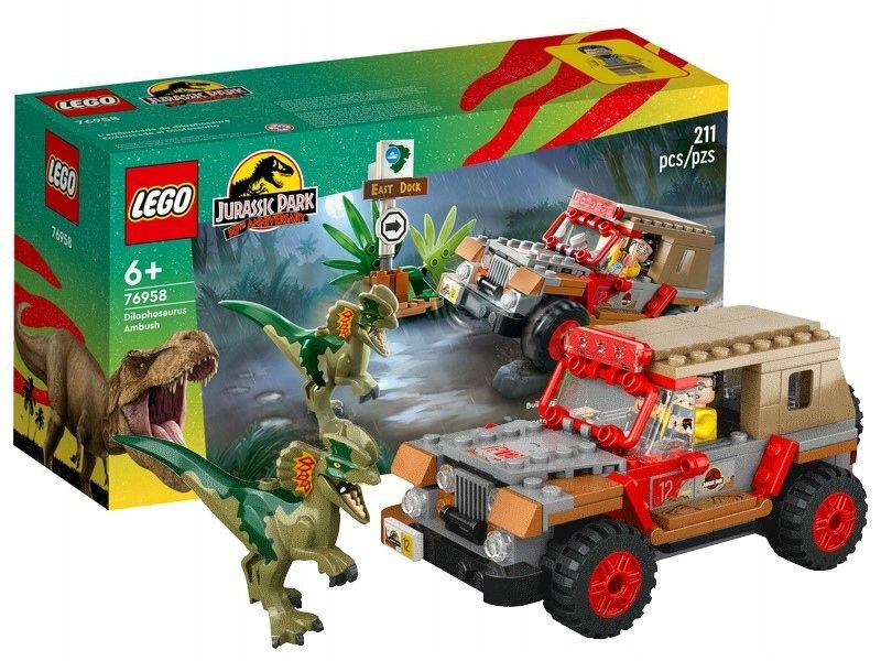 Конструктор LEGO Jurassic World - Засада дилофозавра Лего Парк Юрского периода 76958