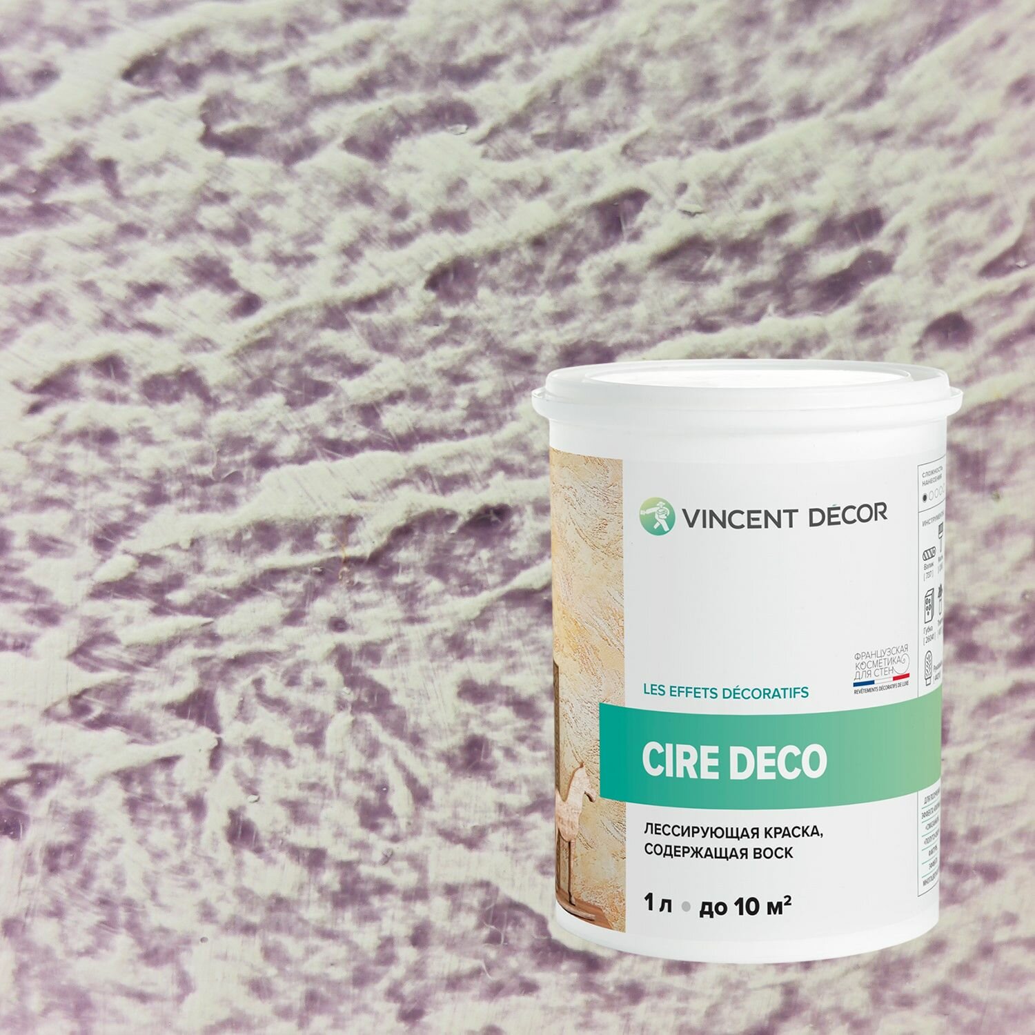 Краска декоративная лессирующая с воском Vincent Decor Cire Deco (1л) 51231