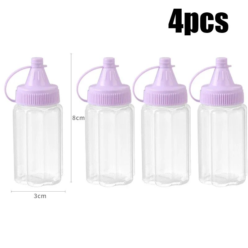 Мини-бутылки для соуса 4 шт, пластик Purple