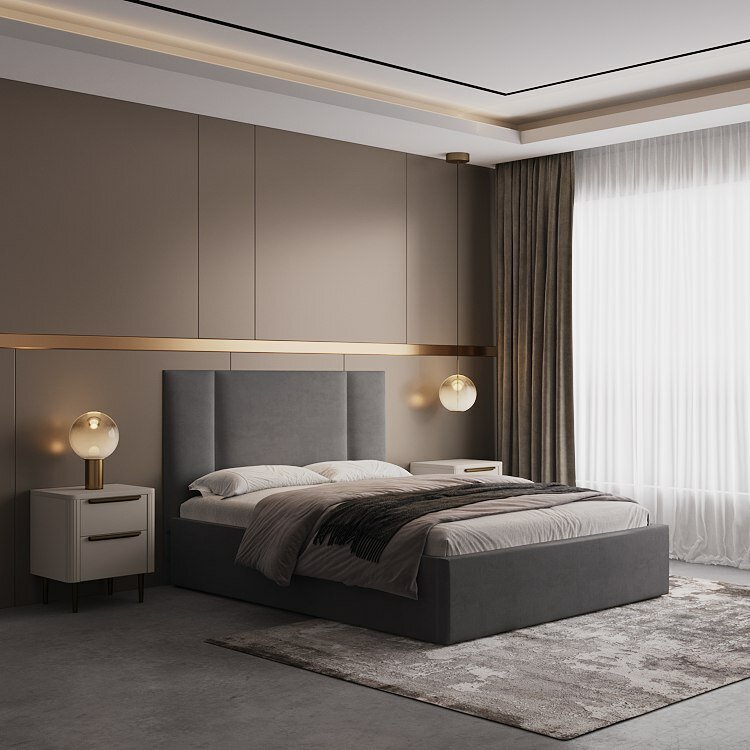 Кровать 200х200 двуспальная с ортопедическим основанием, белая