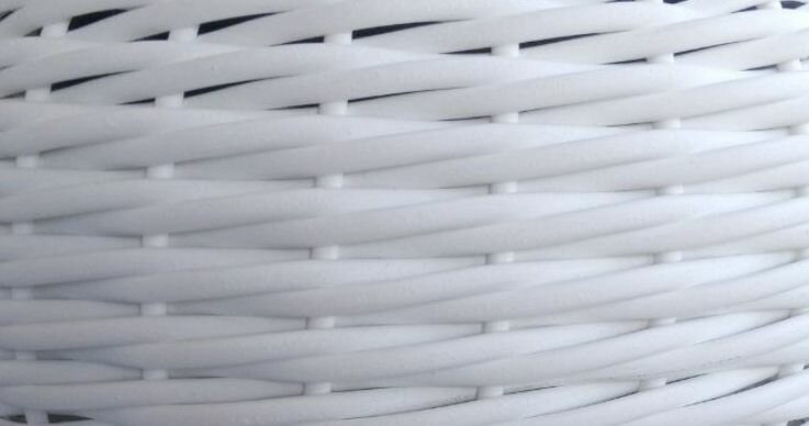 Полиротанг "Белый", искусственный ротанг полутрубка, 6мм