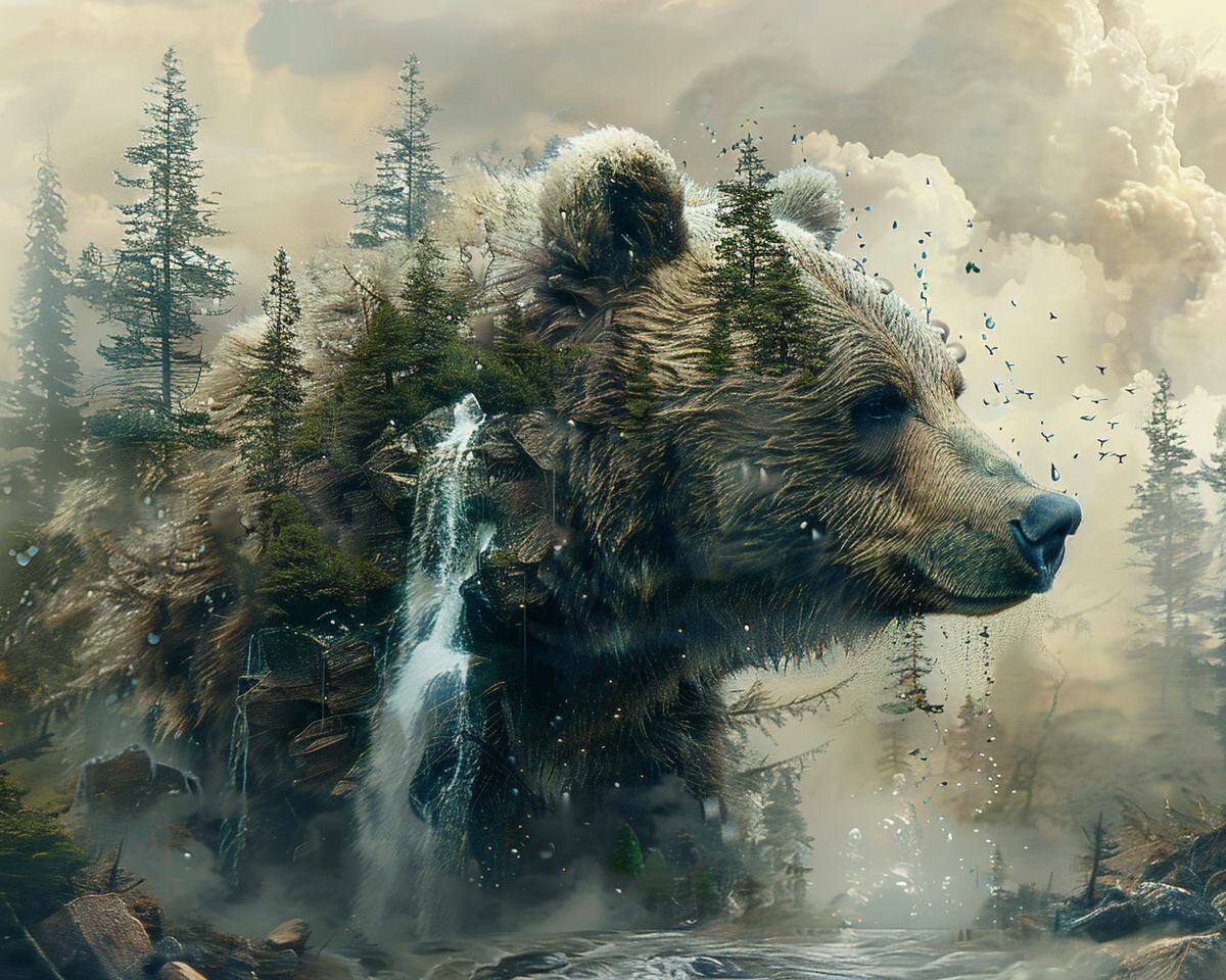 Пазл "Хозяин Тайги", фигурный, контурный, деревянный, 150 элементов, формат А4