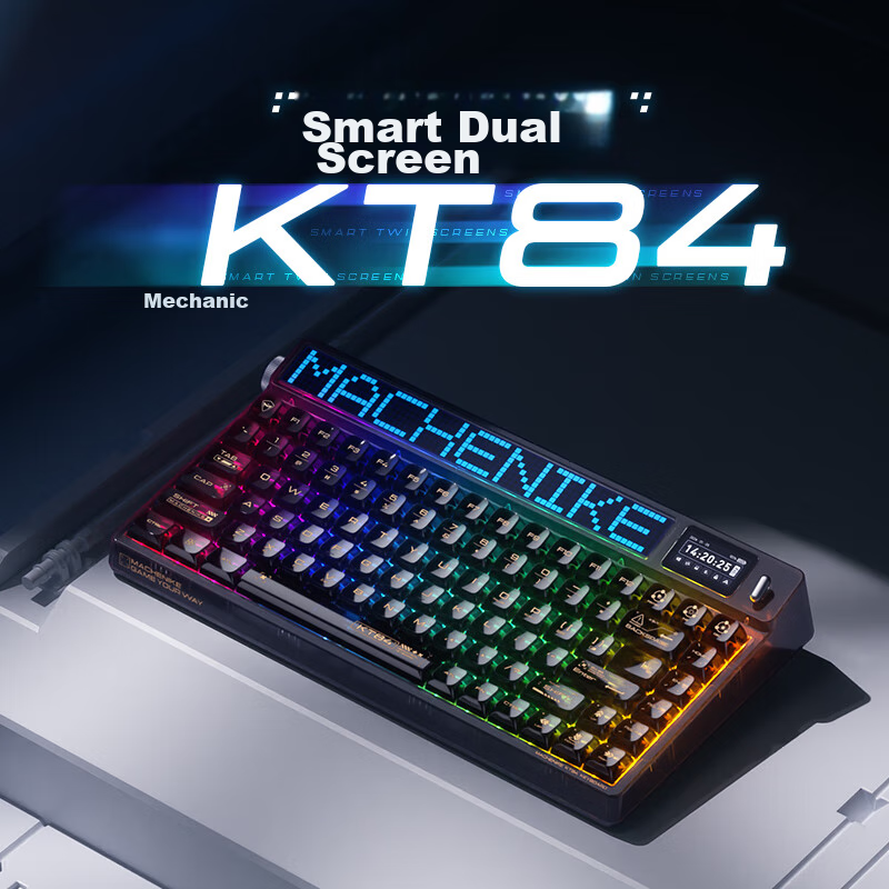 MACHENIKE KT84 84-клавишная механическая клавиатура с Bluetooth, RGB-подсветкой и совместимостью с MacOS