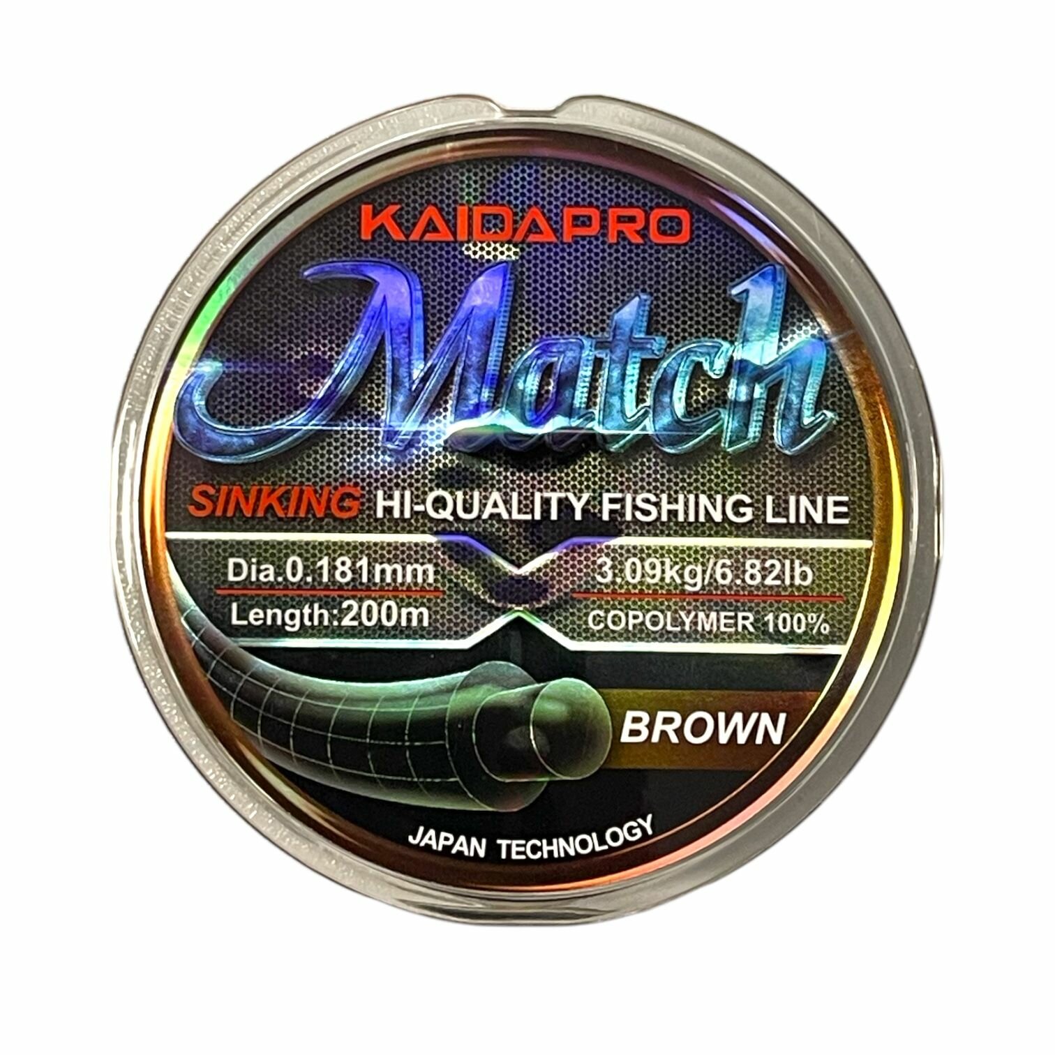 Леска Kaida Match Sinkig 0.181мм 3.09 кг тонущая монофильная матчевая для удочки, на карпа, леща, плотву, карася