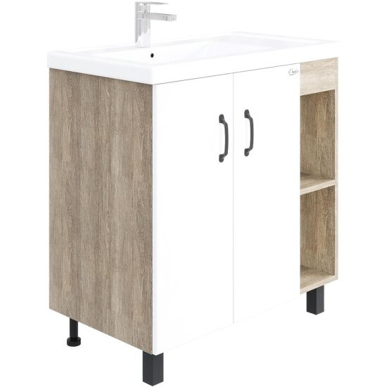 Тумба под раковину Onika тимбер 80.10 белый мат./дуб сонома