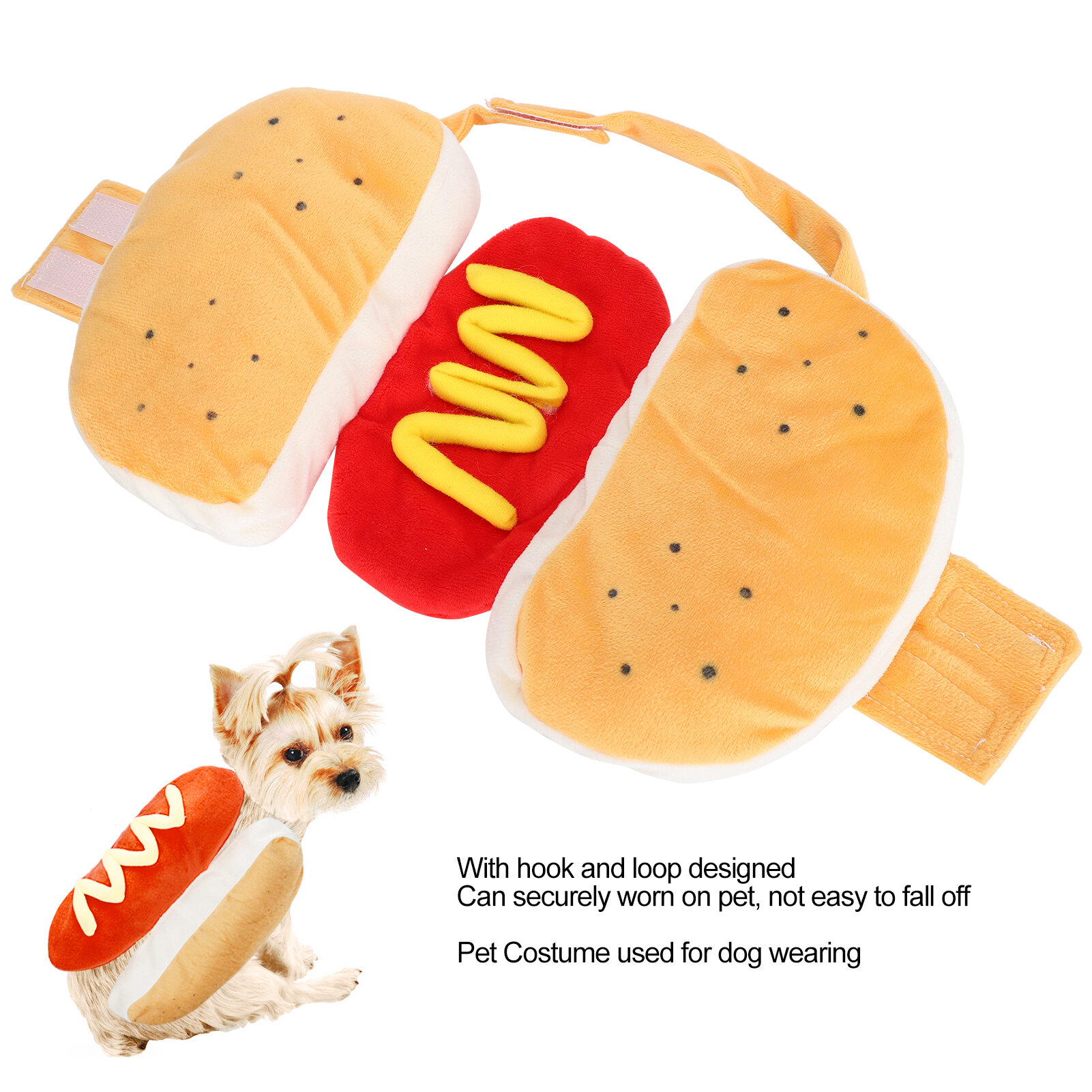 Хлопковое желтое платье для хот-догов для домашних животных, одежда для гамбургеров, теплая одежда для собак, желтый S