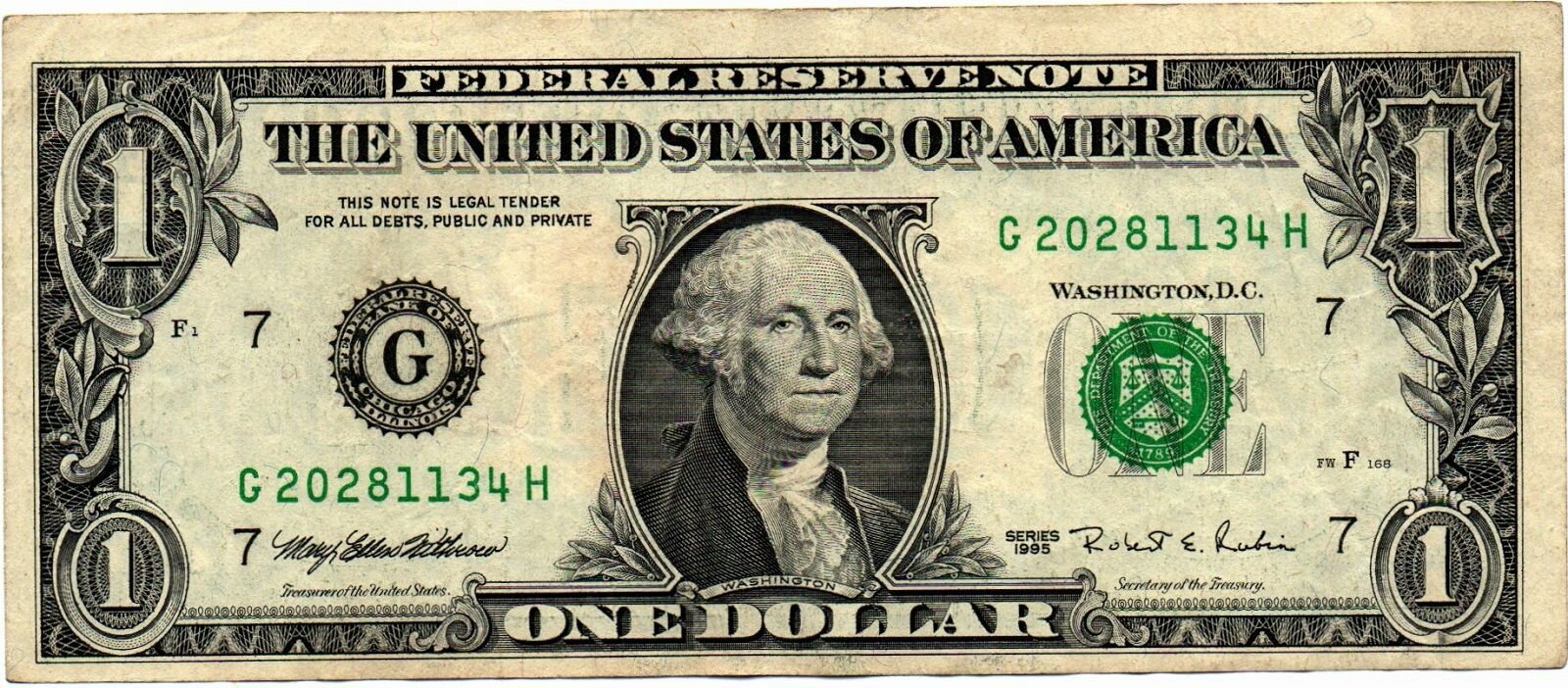 Доллар 1995 год США 20281134 Н