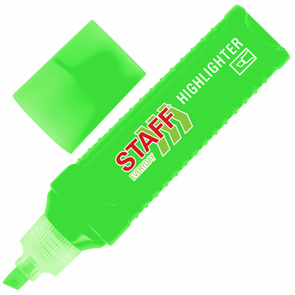 Текстовыделитель STAFF "EVERYDAY HL-707", зеленый, линия 1-5 мм, скошенный наконечник, 152543, 48 штук, 152543