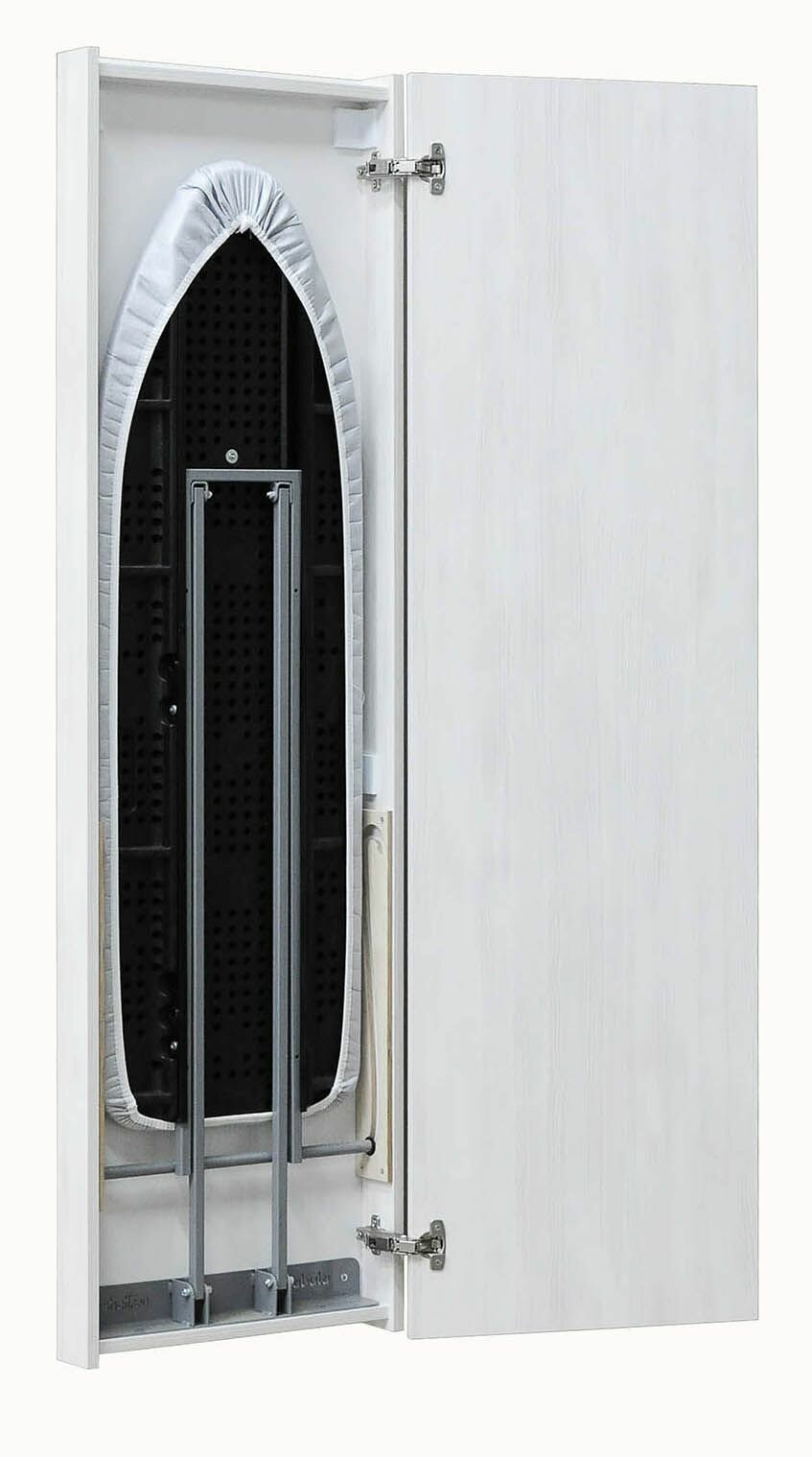 Встроенная гладильная доска Табула Термо (зеркало), выбеленный дуб, распашная право