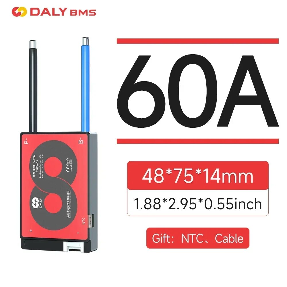 DALY BMS 60A NTC для Li-ion 6S 24V