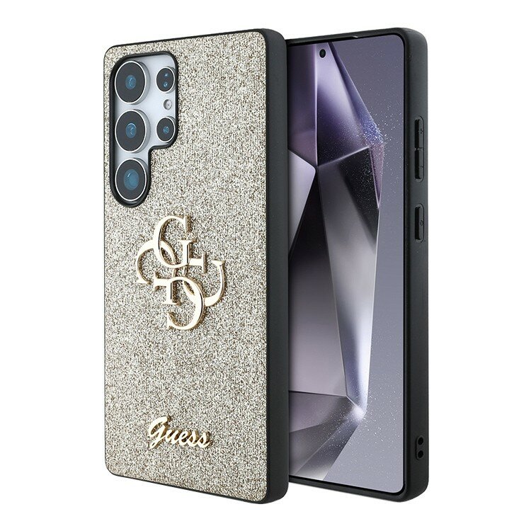 Guess чехол для Galaxy S25 Ultra, Fixed Glitters 4G Big metal logo золотистый