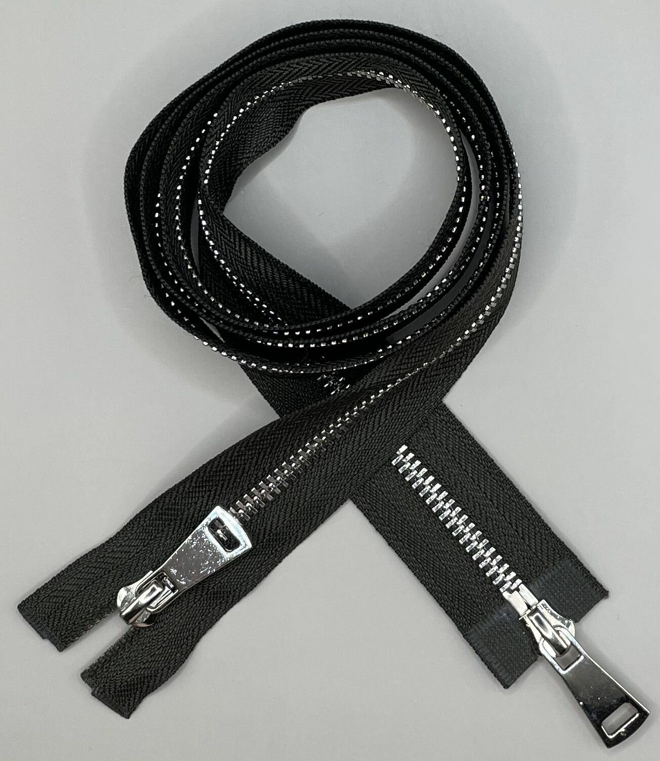 Молния(титан-легкий металл) , тип 5,110см, темн. хаки, зубья серебро,2 замка.1шт.