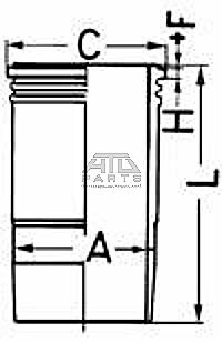 Гильза MB OM421-423, A, OM441-444, A d128.0 STD (с уплотнительными кольцами) KS Original