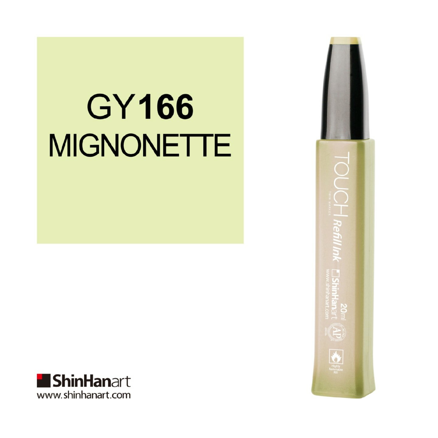 Чернила спиртовые ShinHan TOUCH для маркеров 20мл GY166 Беловато-зеленый