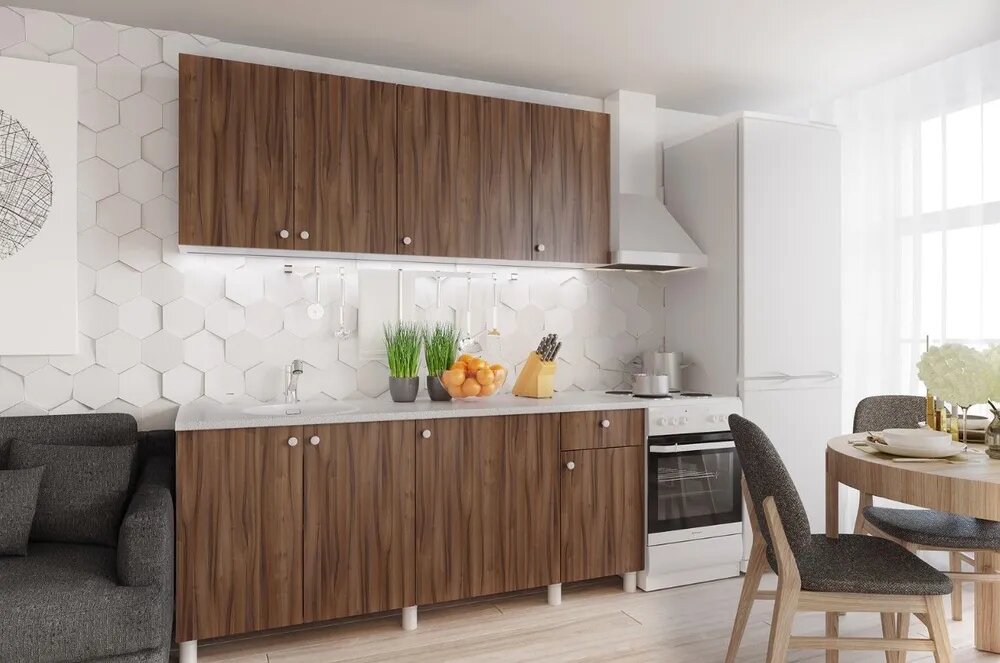 Кухня "POINT" 180, (Тьеполо), 1800х2108х600 мм, ЛДСП, Горизонт