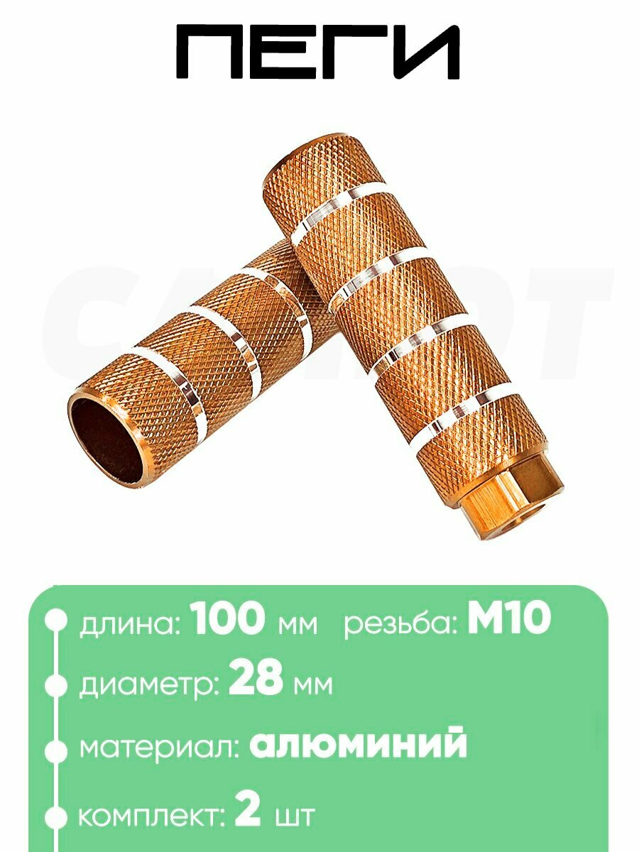 Пеги 100мм d-28мм, S28-01, резьба М10