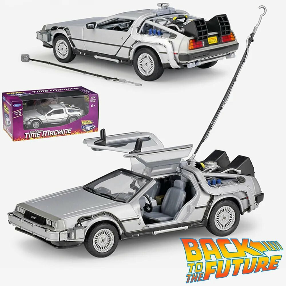 1:24 Welly 22443 DeLorean DMC-12 Машина времени из первой части к/ф "Назад в будущее" (Back to the Future)