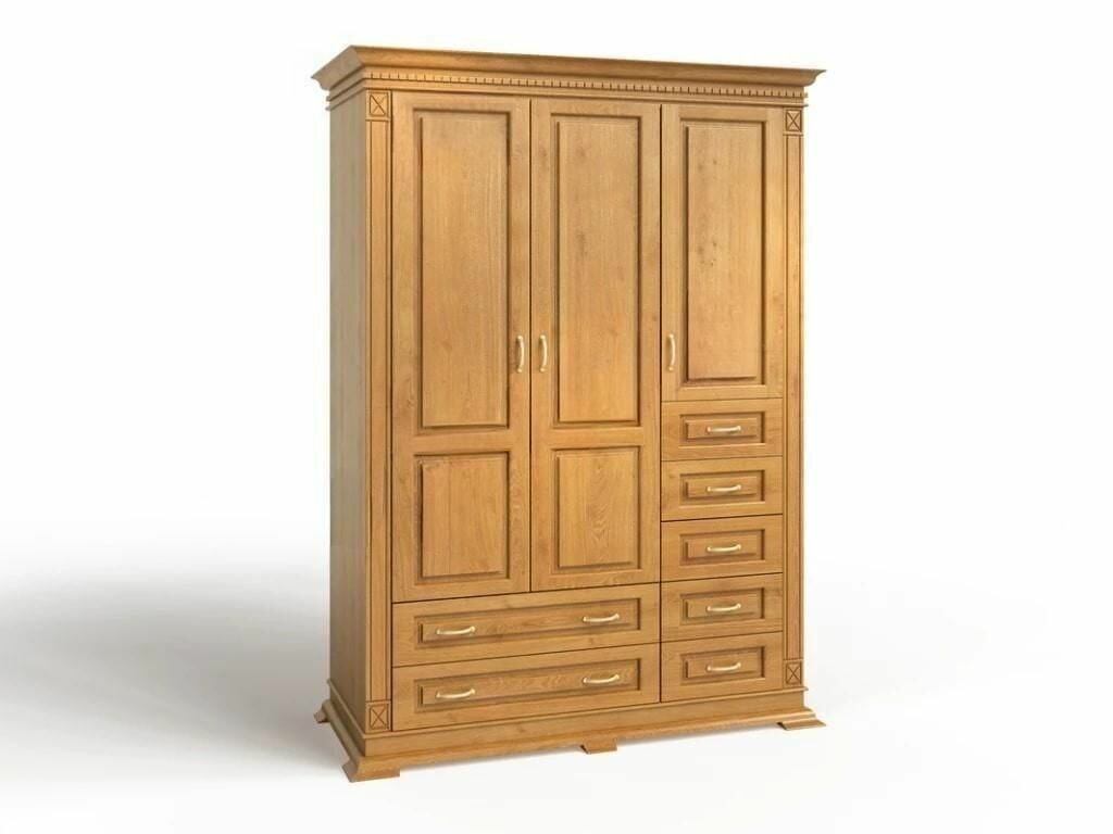 Шкаф Верди №543 из Массива сосны, 150х55х220 см, классический орех 2