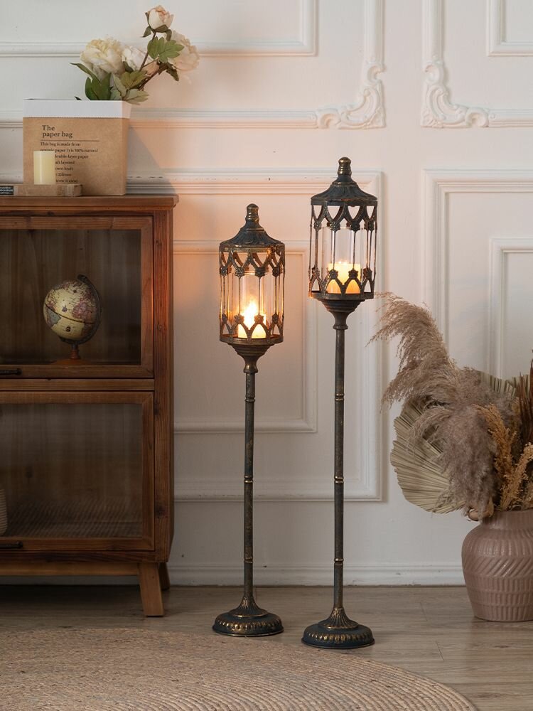 Подсвечник "Низкий-A2869", высота 94 см, ширина 16 см, цвет хаки