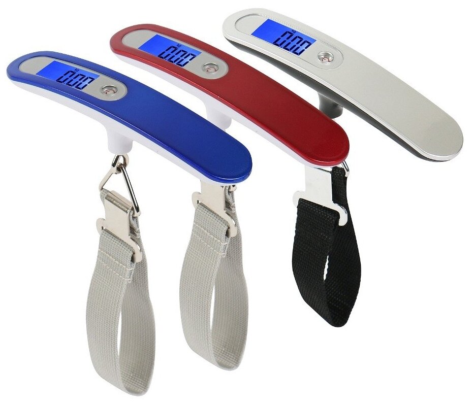 Весы для багажа электронные портативные дорожные до 50 кг с крючком для чемодана точные LCD