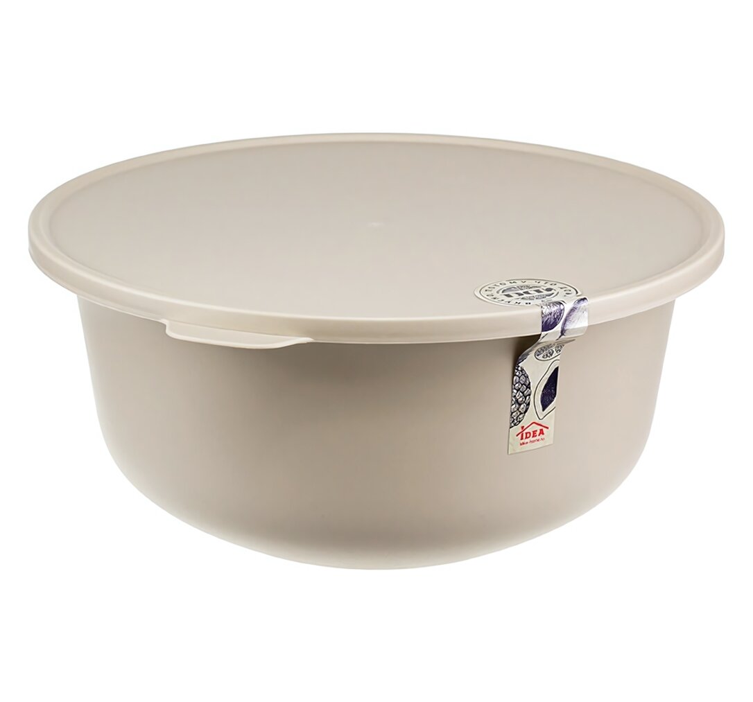 Миска пластиковая «тэсти» с крышкой, 4,3 л, цвет латте, герметичная, 28х13 см