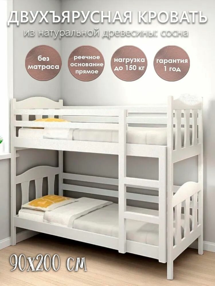 Двухъярусная кровать Марго 90х200 см