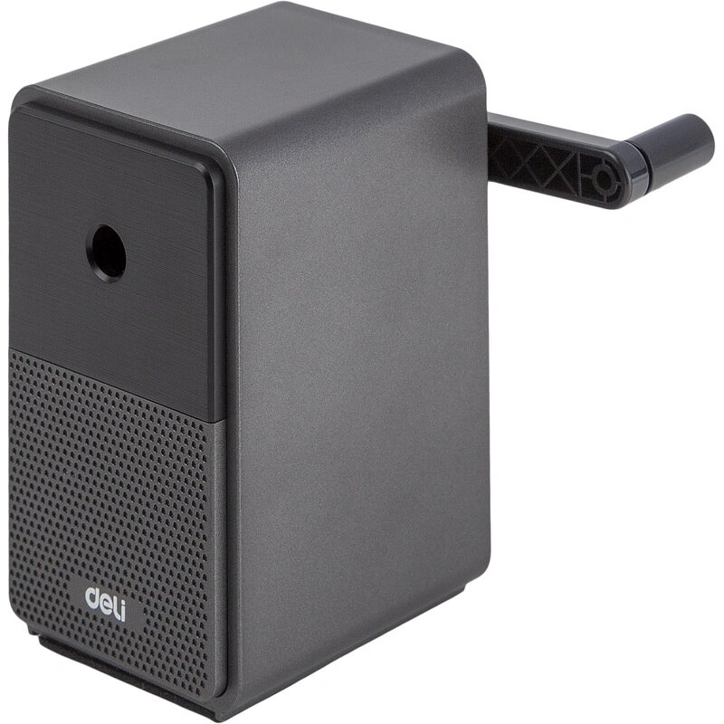 Точилка механическая Deli, 1 отв, в картонной коробке, черный