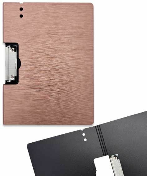 Папка-клипборд INTELLIGENT Полосы, А4, коричнево-чёрная, PVC, зажим сбоку, дополнительная створка, 2500 мкм