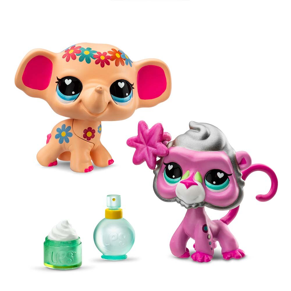 Игровой набор Littlest Pet Shop Пара друзей Спа у Слона 2 фигурки Слон и Обезьяна 00706_LPS