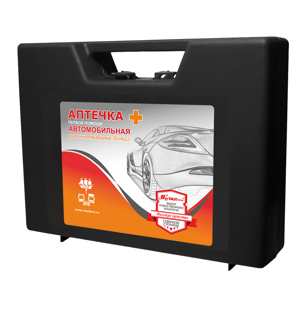 Аптечка первой помощи с применением медицинских изделий автомобильная/футляр/54368/пр мз №260н
