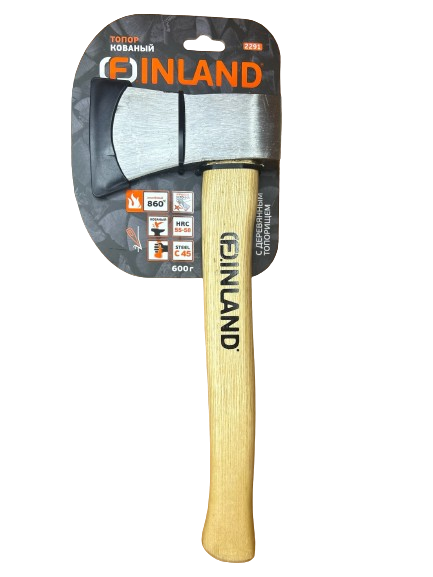 Топор кованый с деревянным топорищем, 600 г Finland 2291