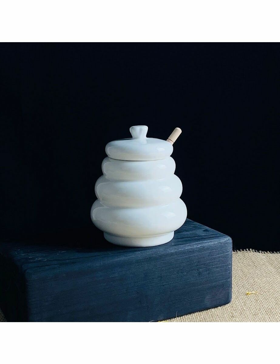 Банка для мёда 390мл с ложкой TROPICAL Фарфор