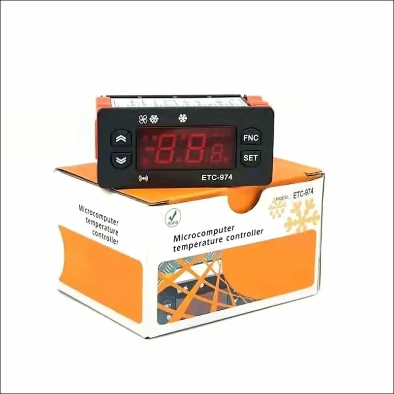 Температурный контроллер ETC-974 холодильный холодильник с двумя сенсорными проводами охлаждения