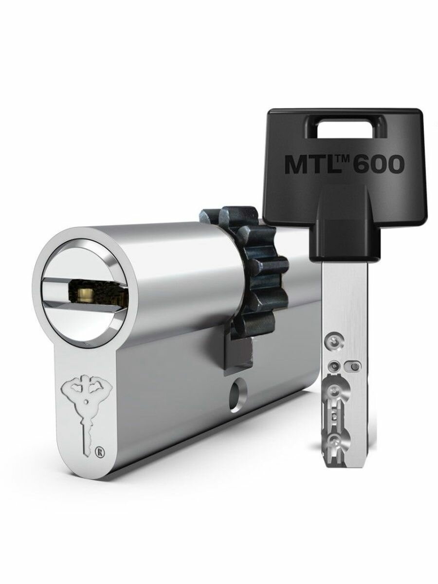 Цилиндр дверной Mul-T-Lock MTL 600(81мм 31Верт.*50) ключ-вертушка , никель, шестерёнка