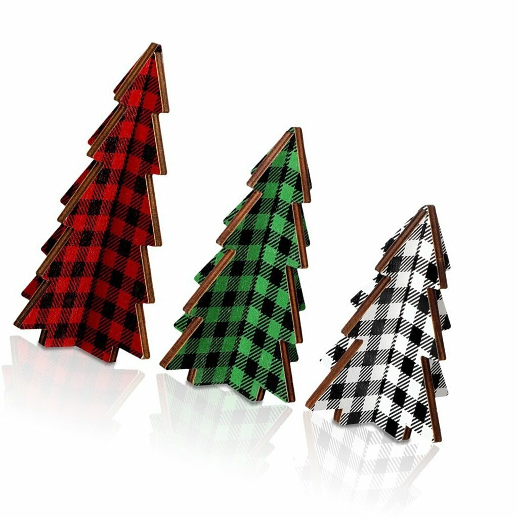 Деревенская Модная Дубовая Столешница Рождественская Елка Палуба Коттеджа на Ранчо из 3 Частей