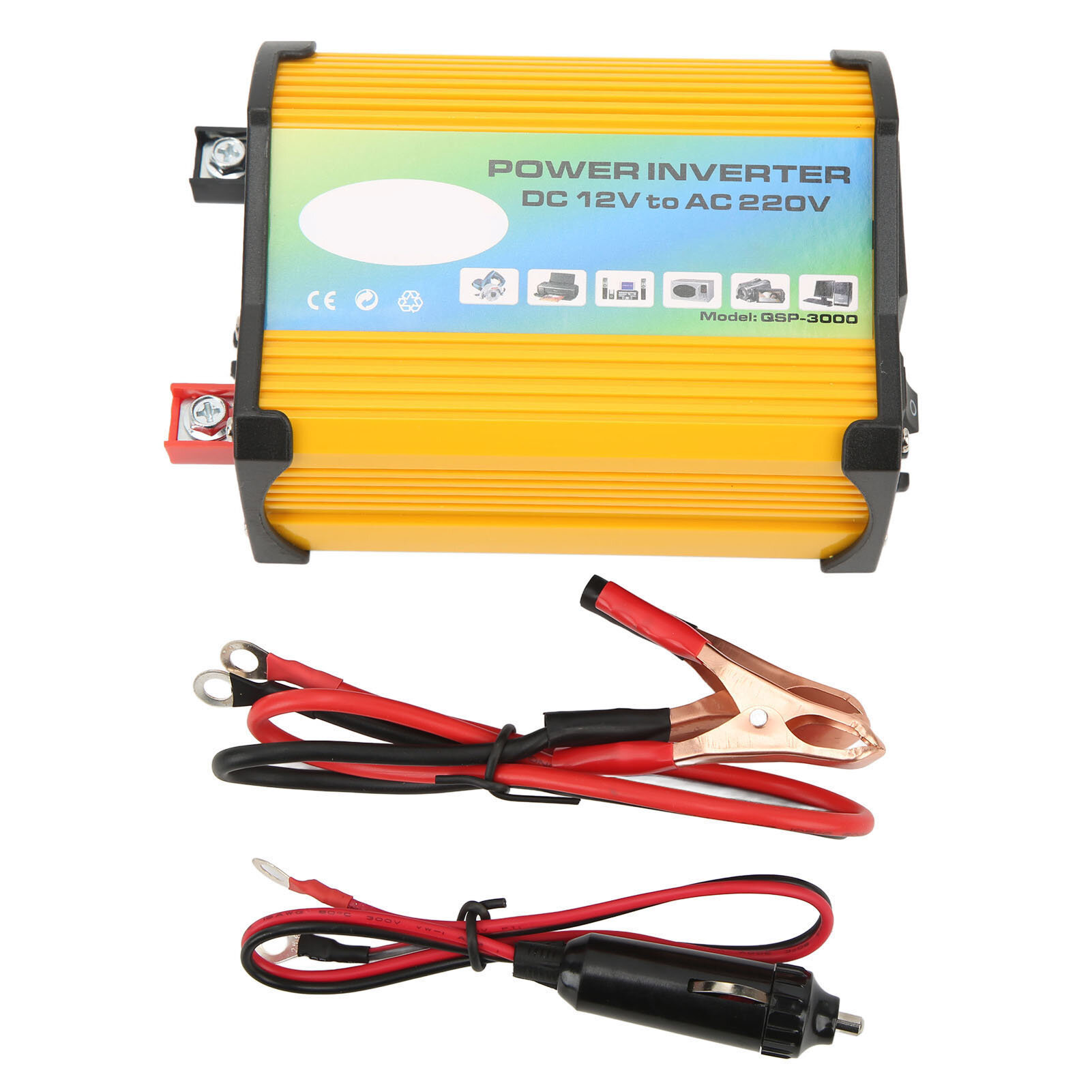 Инвертор автомобильный 300W модифицированный синус DC 12V в AC с двойными USB портами для путешестви